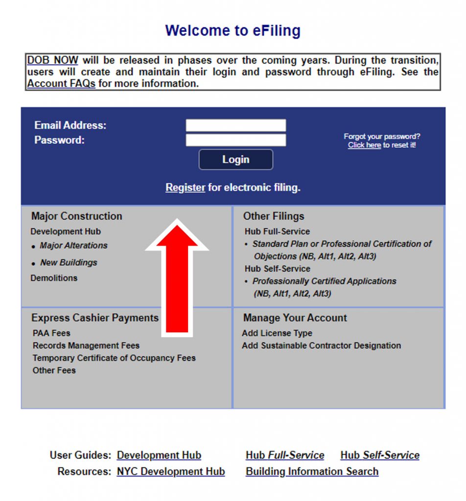 How to register for eFILING & DOBNOW - Magnum Opus Architecture