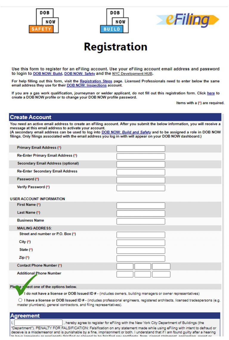 How to register for eFILING & DOBNOW - Magnum Opus Architecture